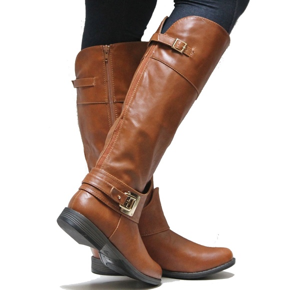 Shoes | New Tan Buckle Western Knee High Riding Boots | Poshmark